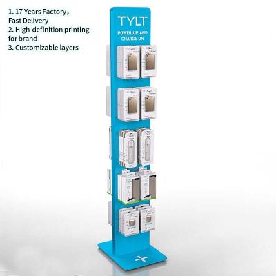 中国 Customized moblie acrylic/metal/plastic cheap cell phone case shop display rack with hooks 販売のため