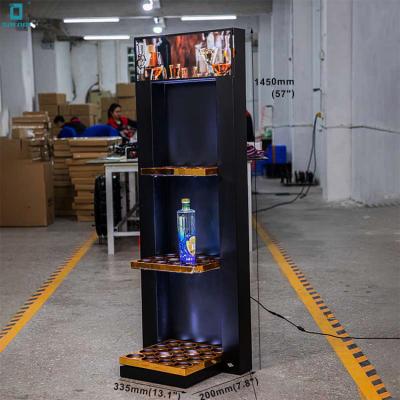 中国 Customized beer/wine/water/bottle display rack led lighted glowing  detachable display rack 販売のため