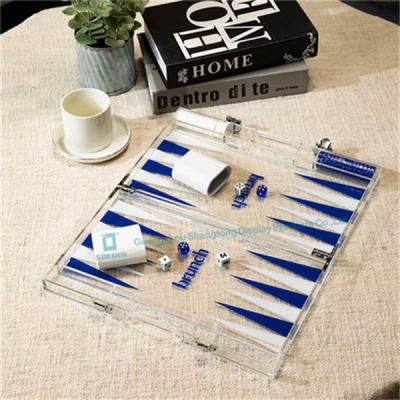 Cina Custom Logo White Backgammon Cup Chips Professional Navy Luxury Backgammon Boards in vendita