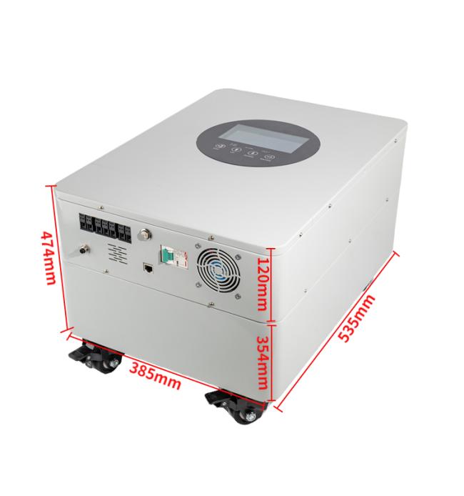Close-up view of modular battery components