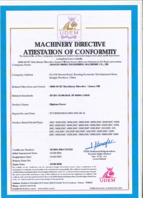 CE - Jiangsu Siming Engineering Machinery Co., Ltd.