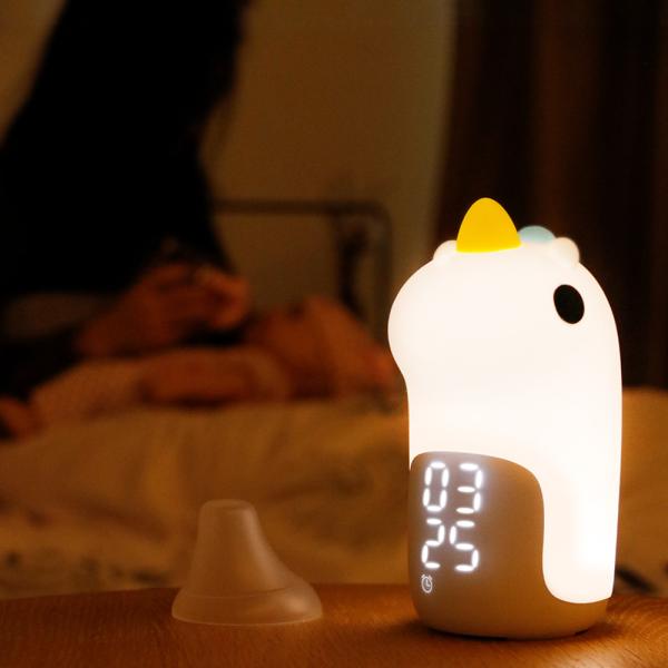 Quality Mini Smart Unicorn Silicone Night Light Alarm Clock Support Dimmer Customized for sale