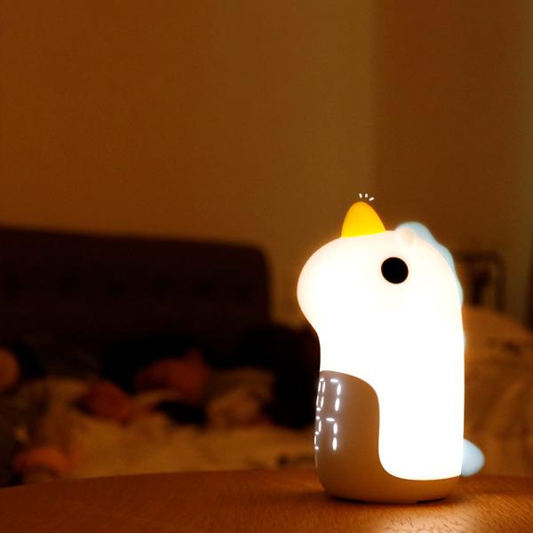 Quality Mini Smart Unicorn Silicone Night Light Alarm Clock Support Dimmer Customized for sale