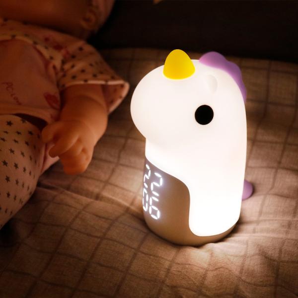 Quality Mini Smart Unicorn Silicone Night Light Alarm Clock Support Dimmer Customized for sale