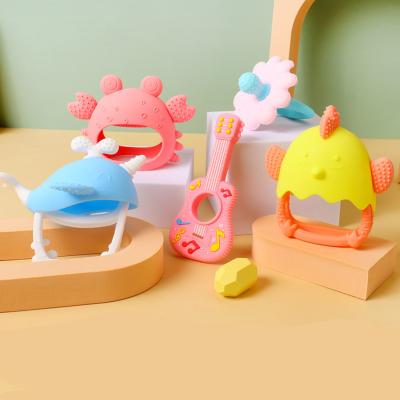 China Voedingsmiddelenkwaliteit Silicone ratels en tanden Speelgoed voor baby's Leeftijd 0 tot 24 maanden 35g Te koop