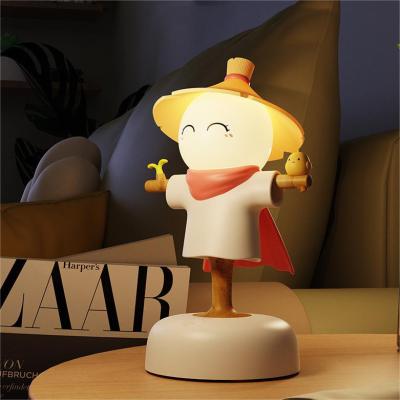 Cina Cartoon Spaventapasseri Bambini Luce notturna USB carica Dimming Pat Light Bambini a bordo letto Timing di sonno Led Lampada da tavolo in vendita