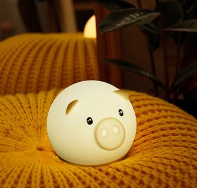 China Silicone Night Light Bunny Pink Pig for Baby Room Party Gift Light Up Silicone Animal for sale