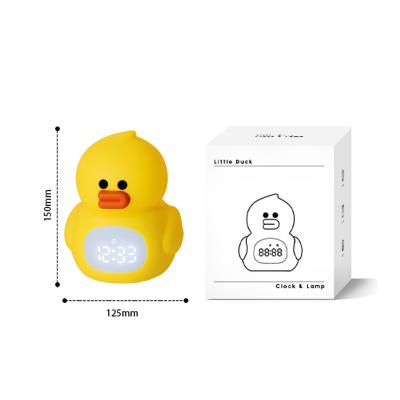Cina Cartoon Duck LED Night Light Alarm Clock Kawaii Sensore in silicone Color caldo telecomando per la stanza dei bambini in vendita