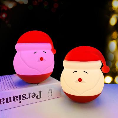 Cina 7-Color Silicone LED Santa Tavolo Snowman Luce Notturna Regali Bambini Per Decorazioni Da Dormitorio Per Soggiorno in vendita