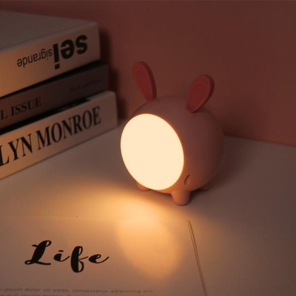 Quality 3 Color Bedside Night Light Temperture Cute Led Touch Usb Charging Stepless Dimming For Kids Bedroom for sale