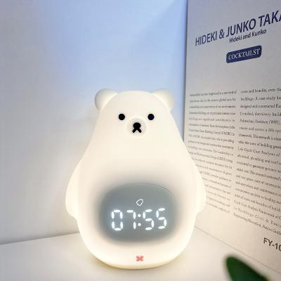 Cina Fabbrica grande orso bianco illuminazione sveglia sveglia camera da letto luce notturna bambino per bambini regali in vendita