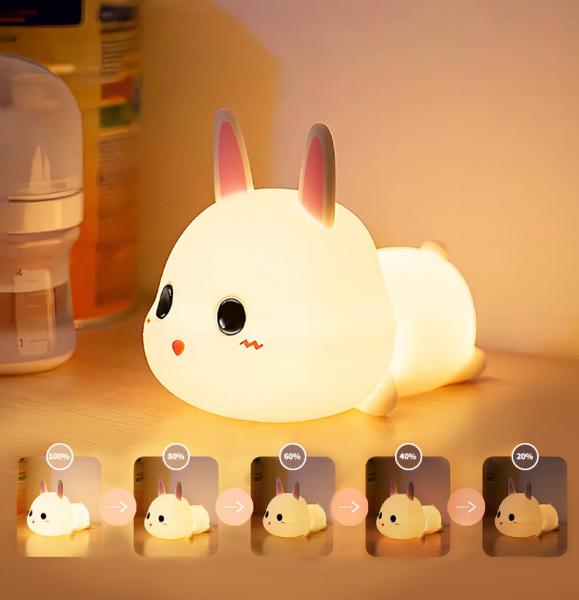 Quality Bunny Nightlight Color Changing Bedroom Light Gift Soft Desk Lamp Intelligent for sale