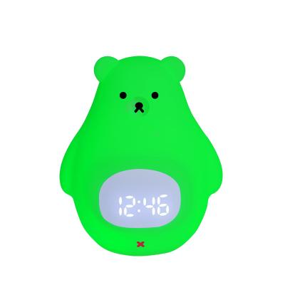 中国 柔らかいBPAフリーシリコン キッズアラームクロック ポータブル キッズUSB リチャージ可能なナイトライト 販売のため