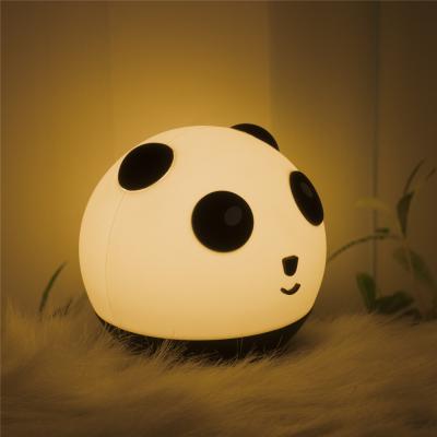 China Panda Silicone Night Light Touch-sensitive USB Rechargeable 7 Colors Kid's Bedroom LED Table Lamp for sale