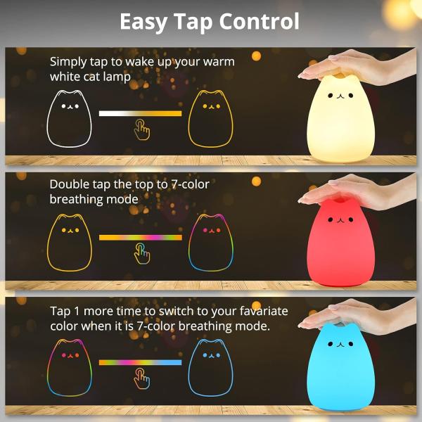 Quality Gift Rechargeable Silicone Animal Lamp Cute Night Light Decor Dimmable 7 Colors for sale