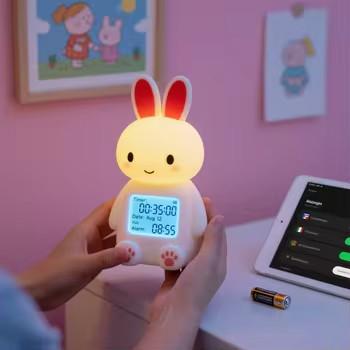 Quality Silicone Rabbit Night Light, Soft Glow, Sleep Training, Support 9 Languages for sale