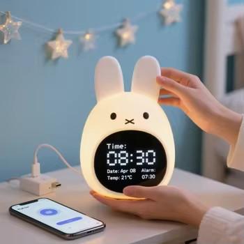 Quality Silicone Rabbit Night Light, Soft Glow, Sleep Training, Support 9 Languages for sale