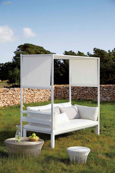 Quality Outdoor Lounge Sofa Bed Aluminum Couch with Canopy. Derek Sunbed Shade SN-2689 for sale