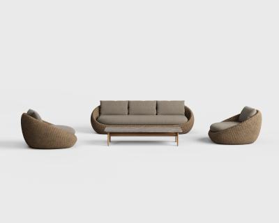 China Patio Round Wicker Woven Round Shape Sofa Set 4pcs with Coffee Table. Mari SN-2657 for sale