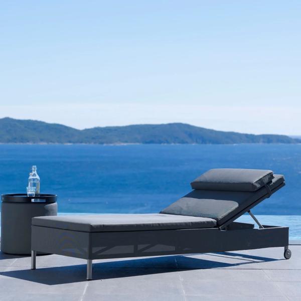 Quality  Grey Sling Beach Furniture Chaise Lounge for Hotel Poolside and Beach Club. Batum SN-26114 for sale