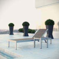 Quality Metal Frame No Rust Plastic Wood Outdoor Chaise Lounge for Beach Poolside. for sale