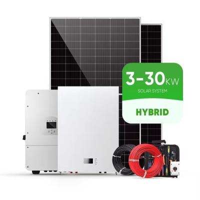 China Sistema de alimentação de painéis de energia solar híbridos 10 KW 30 KW 50 KW com protecção contra sobre-temperatura for sale