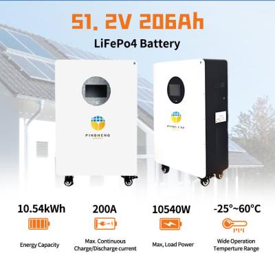 PINSHENG Bateria de lítio 15kWh 51.2V 280Ah 300Ah Casa LiFePO4 Bateria Pacote Bateria de armazenamento de energia solar para uso doméstico