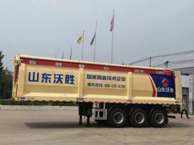 China Rear Dump Semi Trailer with Automatic Crawler Belt Discharge and Max Payload 30-60ton for sale