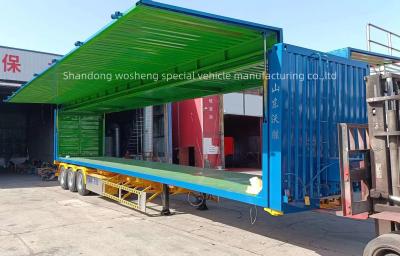China Mechanische/luchtophanging 3-assige vleugelspanning Halve aanhangwagen voor logistiek vrachtvervoer Te koop
