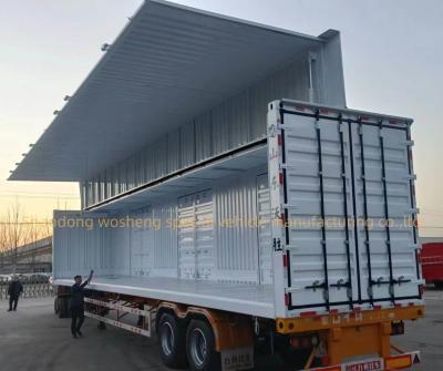 China Mechanische/luchtophanging 3-assige vleugelspanning Halve aanhangwagen voor logistiek vrachtvervoer Te koop