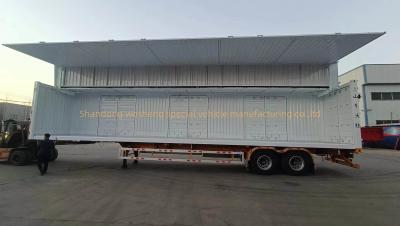 China Mechanische/luchtophanging 3-assige vleugelspanning Halve aanhangwagen voor logistiek vrachtvervoer Te koop
