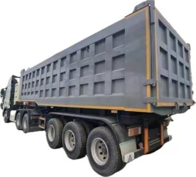 China Truck Trailer Wosheng 3 Axles Hydraulic Rear Dump Tipper Semi Truck Tipping Trailers for sale