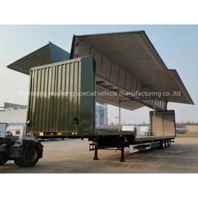 China Verwijderingssysteem Mechanische/luchtverwijderingsopenstaande vleugel-trailer voor opleggers voor halftrucks Te koop