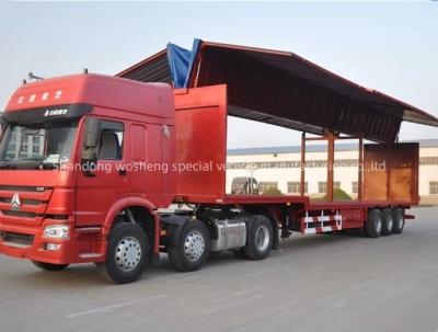 China Verwijderingssysteem Mechanische/luchtverwijderingsopenstaande vleugel-trailer voor opleggers voor halftrucks Te koop