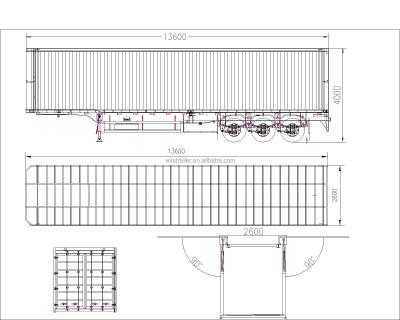 China Reifen 12R22.5 12 eenheden Steel Logistics Semi-trailer met open vleugelspanning Te koop