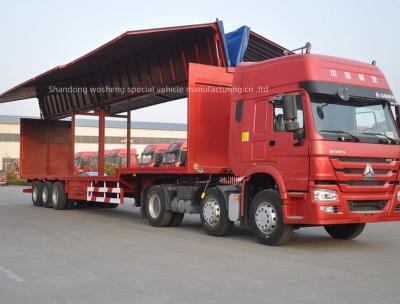 China Reifen 12R22.5 12 eenheden Steel Logistics Semi-trailer met open vleugelspanning Te koop