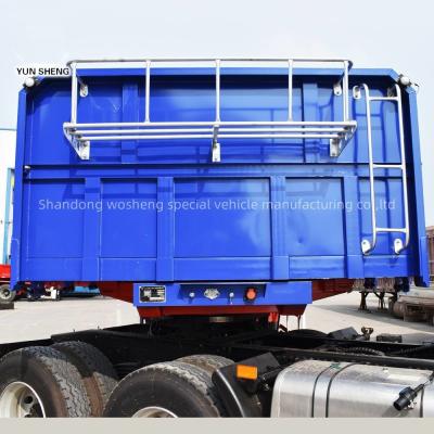 China Wosheng Side Tipper Truck Trailers with 90 w mm*13/16 thickness mm*10Layer Leaf Spring for sale