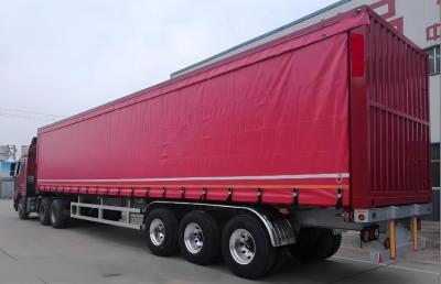 Cina 60 tonnellate di peso totale semirimorchio per camion 3 assi pavimento in alluminio tenda laterale in PVC in vendita