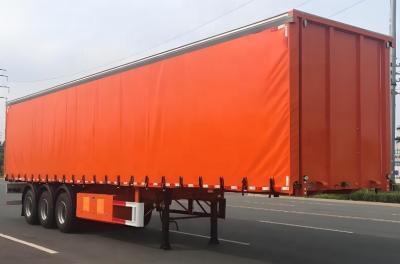 Cina 60 tonnellate di peso totale semirimorchio per camion 3 assi pavimento in alluminio tenda laterale in PVC in vendita