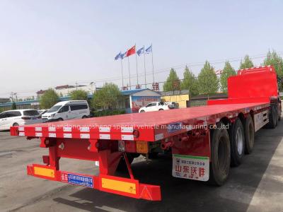 中国 3軸または4軸の船貨物と20フィート40フィートのコンテナ フラットベッドトレーラー 50トンの最大重荷 販売のため