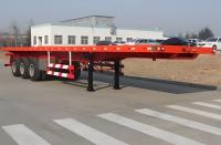 China Multifunctional Flat Transfer Container Flatbed Semi Trailer with Triangle Tire Specs for sale