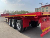 China Multifunctional Flat Transfer Container Flatbed Semi Trailer with Triangle Tire Specs for sale