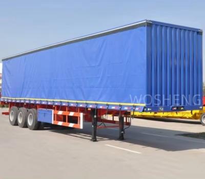 Cina 3 assi 40ft 45ft White Curtain Side Sliding Truck Semitrailer per Truck Trailer in vendita