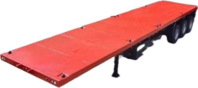 China Professional 3 Axle Flatbed Trailer for Container Cargo Transporting Steel Material for sale