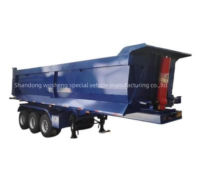 中国 Q345B / T700 スチール メインビーム 3軸 ブルー ウォシェン用の水力 後部ダンプ半トレーラー 販売のため