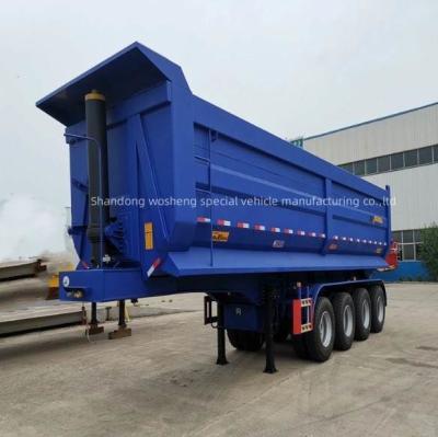 China 3/4 Axles Hydraulic Rear Dump Semi Trailer Tipper Semi Truck Tipping Truck Trailers for sale