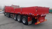 China Durable 3 Axles Hydraulic Side Tipper Dump Semi-Trailer with 10 Layer Leaf Spring for sale
