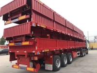 China Durable 3 Axles Hydraulic Side Tipper Dump Semi-Trailer with 10 Layer Leaf Spring for sale