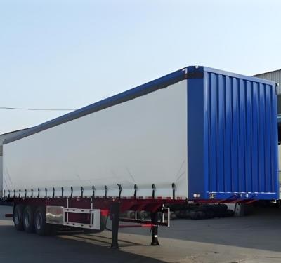 China Customized 3 Axles PVC Fabric Curtain Semi-Trailer for Side Curtain Box Open Truck Trailer for sale