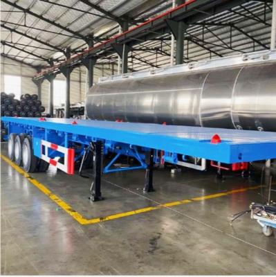 Cina Semirimorchio con 3 assi carico da 30-80 tonnellate trasportatore di container rimorchio a letto piatto in vendita